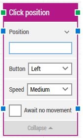 The Mouse and Keyboard building blocks -Click Position- LEAPWORK